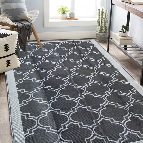 Indoor Outdoor Rugs 5x8Ft Plastic Straw Rug Reversible Large Modern ...