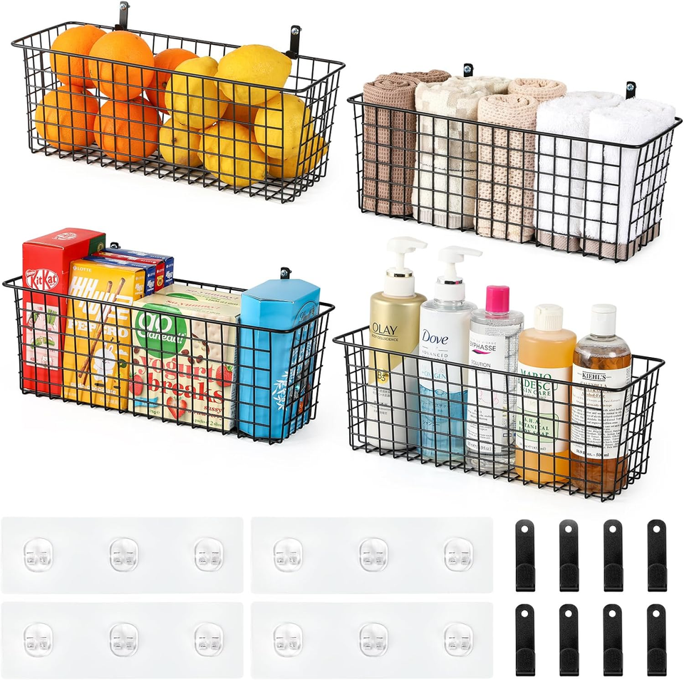 [2 Mounting Options of Adhesive Hook & Steel Hook], 4 Set EXTRA LARGE ...