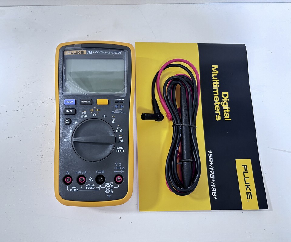Fluke 18B+ Multimeter 1000V AC DC Voltmeter Ammeter Auto/Manual Range ...