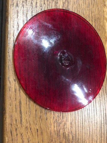 Antique Rondel glass RUBY RED. New old stock 1920s. Pontil Mark Hand ...
