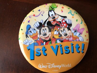 Disney Button Walt Disney World - First Visit 1st Visit! 3'' Button Pin ...