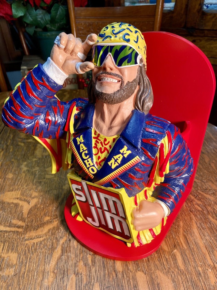 Slim Jim Randy Savage MACHO MAN Display holder WWE WWF Wrestling ..IN ...