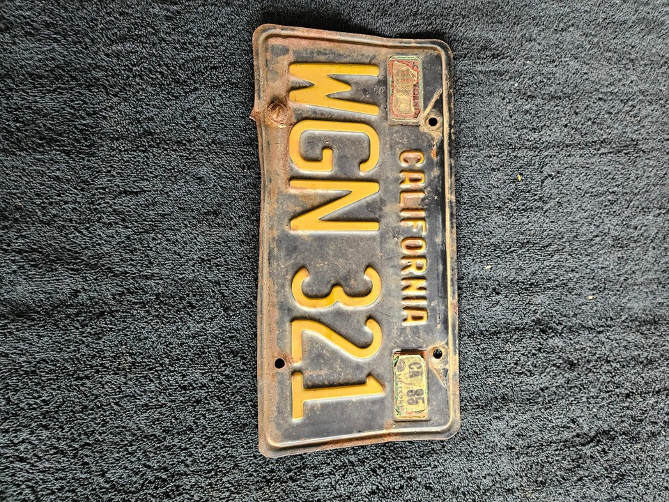 LOt of 8 Vintage 1960's -1970's Black and Yellow California License ...