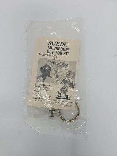 Vintage Tandy Suede Mushroom Key Fob Kit stock no. 4264 Brand New 3 ...