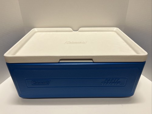 Coleman Party Stacker Cooler Blue Model 6225 Stackable Ice Chest Box 48 ...