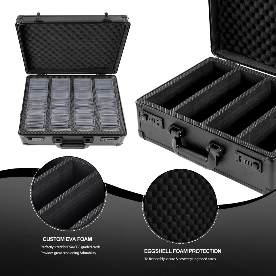 160 PSA Graded Card Storage Box 4 Slots Sports Card Holder Case with ...