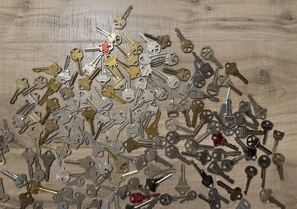 215 Vintage Keys Cut Mixed Lot Metal Brass House Cabinet Locks Padlocks ...