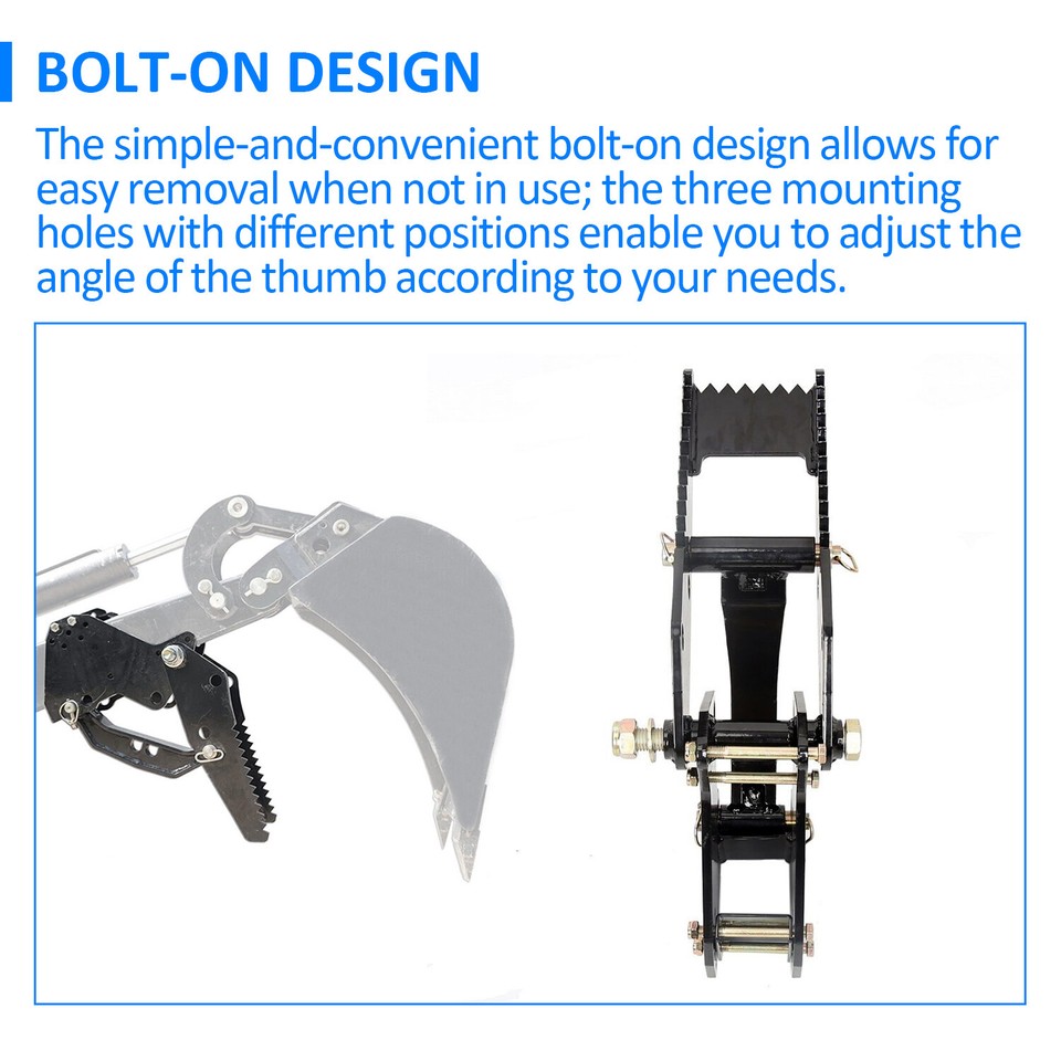 For Kubota Mahindra Backhoe Thumb Excavator Claw Tractor Attachment ...