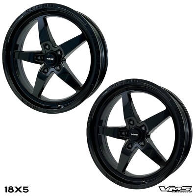 VMS RACING V-STAR DRAG RIMS WHEELS 18X5 FRONT SKINNIES FOR 11-24 CHEVY ...