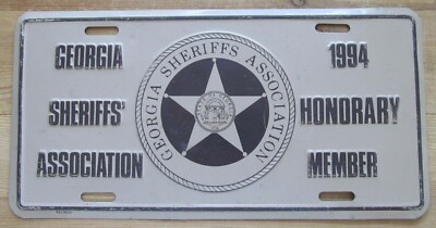 Georgia 1994 HONORARY MEMBER SHERIFFS' ASSOCIATION BOOSTER License ...