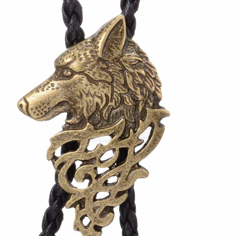 Western Cowboy Bolo Tie Black Stone Obsidian Rodeo Dance Necktie ...