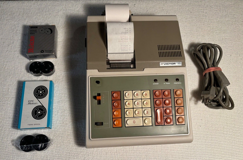 WORKS! Vintage Victor 302 Desktop Calculator Adding Machine w/ EXTRA ...