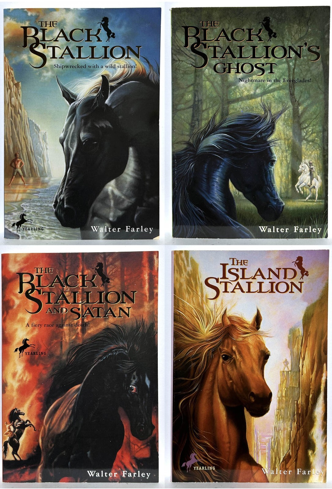 BLACK STALLION LOT OF 4 by Walter Farley GHOST, AND SATAN, ISLAND ...