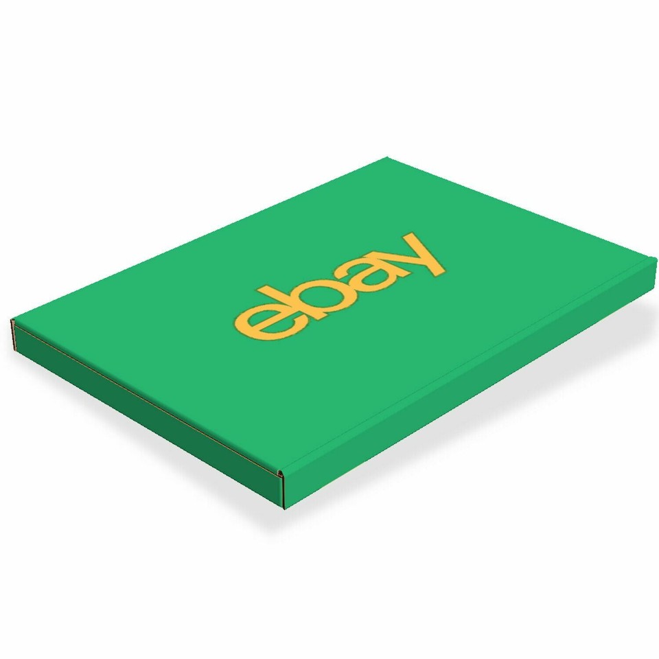 eBay Branded Packaging Small Cardboard Box (34.5cm x 24cm x2.5cm) Green ...