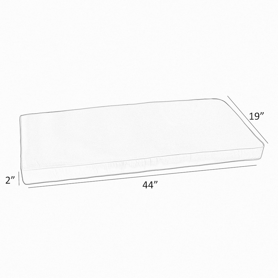 Sunbrella Corded Bench Cushion - Fade & Water Resistant, Outdoor ...