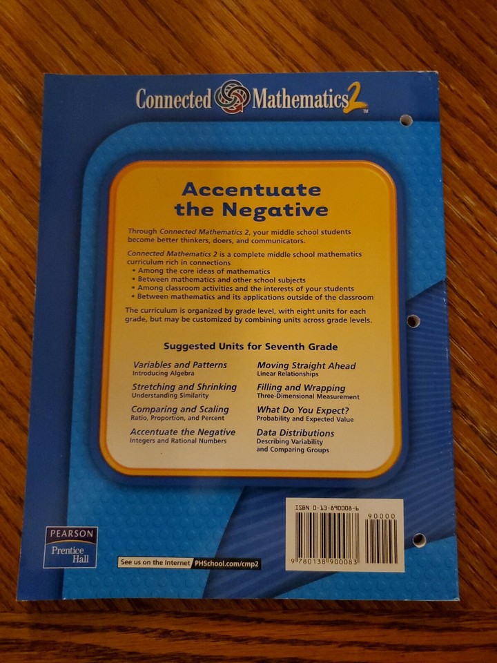 Connected Mathematics 2 Accentuate the Negative Teacher's Guide ...