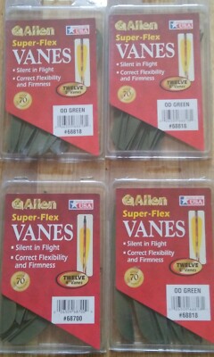 4 Packs Allen Super-Flex Vanes Green 1x4" & 3x5" Dozen/pack | eBay