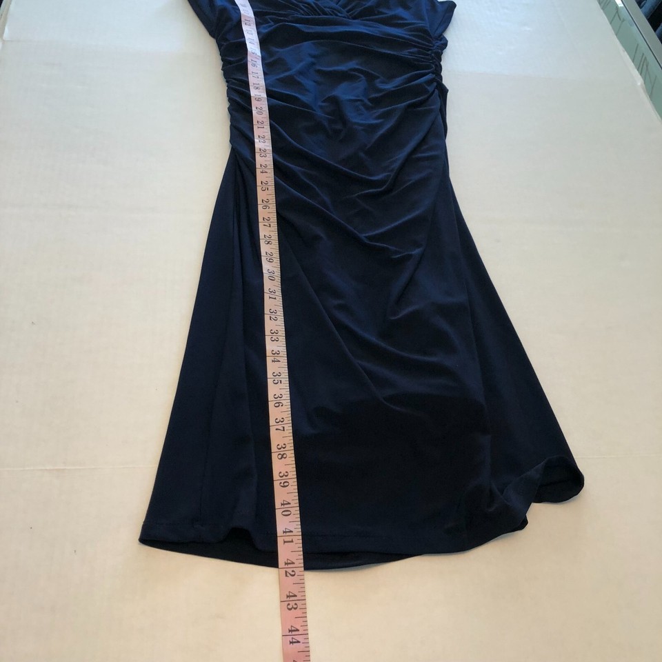 Ralph Lauren Women Navy Blue Body cone Dress Size 8 Stretch Sleeveless ...