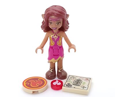 Lego Mini Figure Elves Azari Firedancer with Map & Fire Power Icon from ...