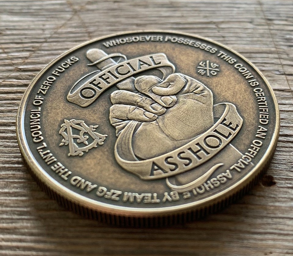 "Official A**hole" Coin, Collectible Challenge Joke Coin, Color Bronze ...
