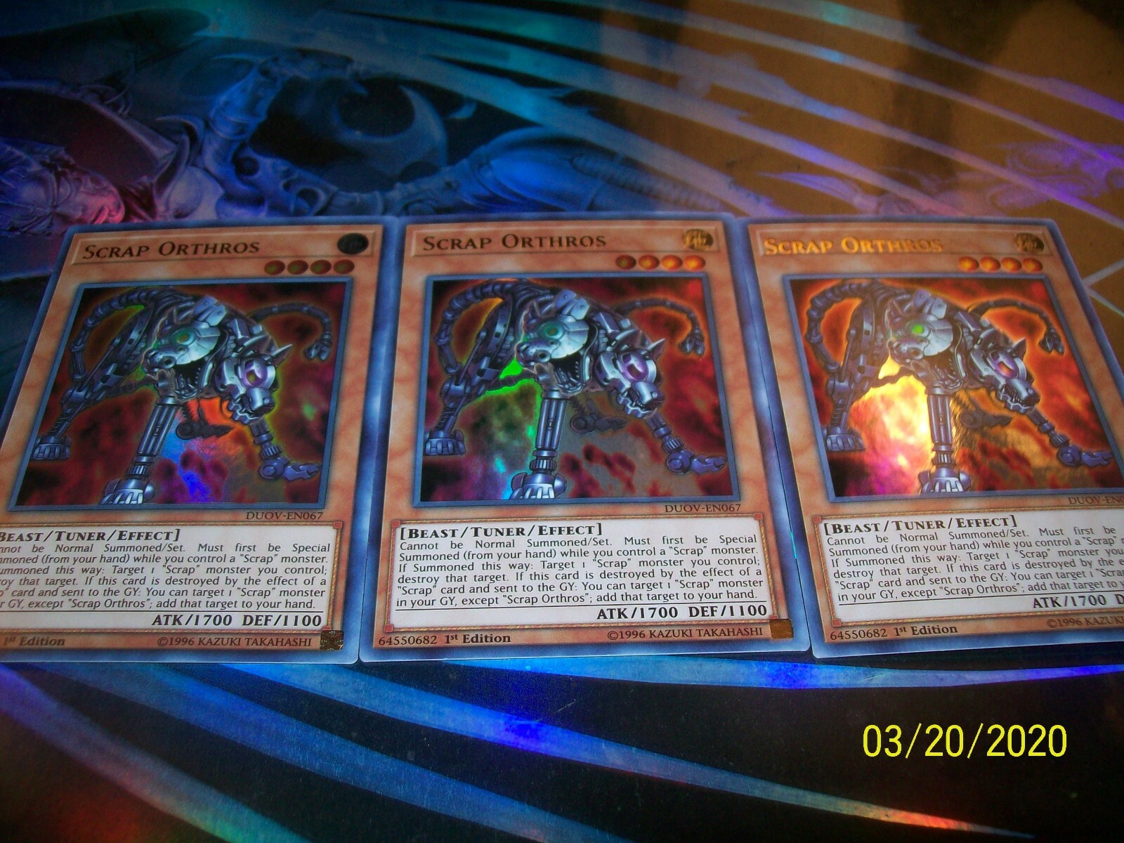 3x Scrap Orthros 1st Edition Ultra Rare DUOV-EN067 Yu-Gi-Oh! | eBay