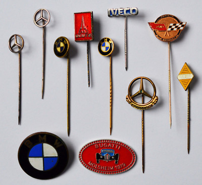 11 alte Anstecknadeln Krawattennadeln Pins Emaille Automarken BMW ...