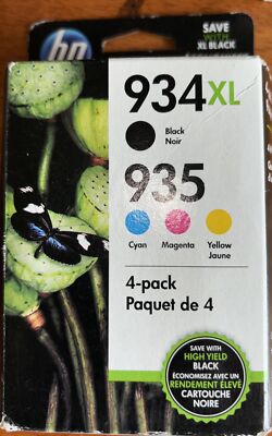 HP Ink Cartridges 934XL Black 935 Cyan Magenta Yellow Jaune NEW Exp 08/ ...