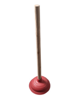 Large Toilet Plunger With 50cm Heavy Duty Long Wooden Handle. 16cm ...