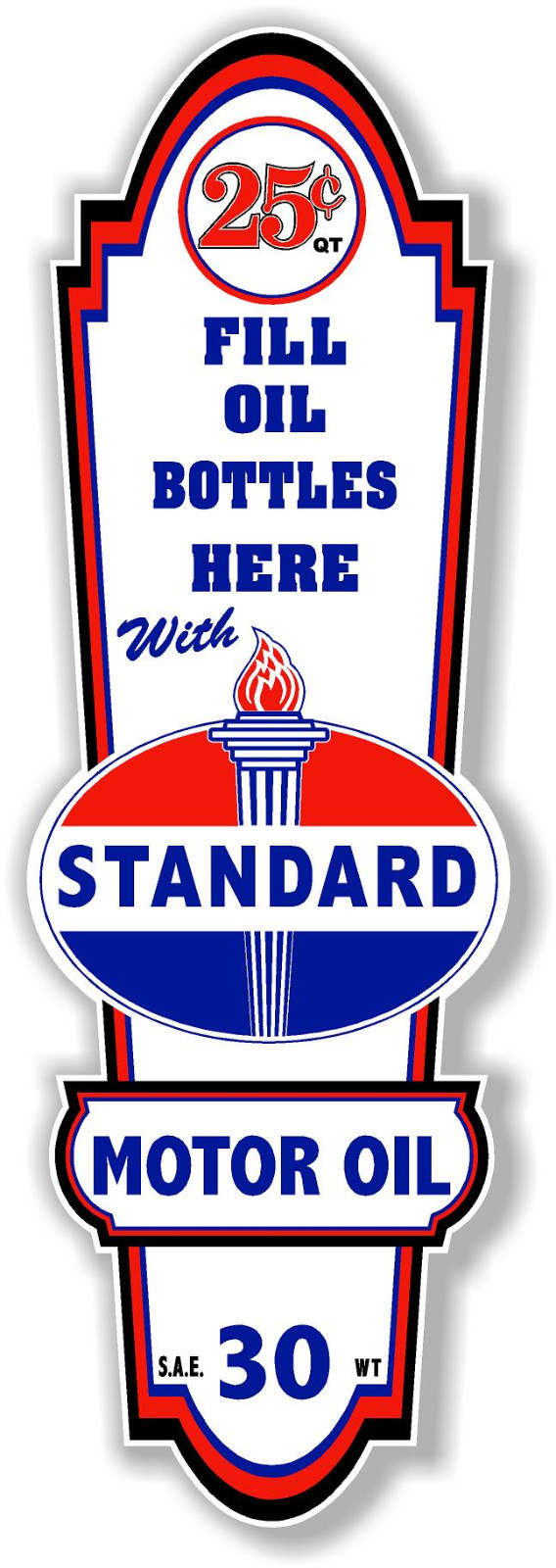 16" X 5" STANDARD GASOLINE LUBSTER FRONT DECAL LUBESTER OIL CAN / GAS ...