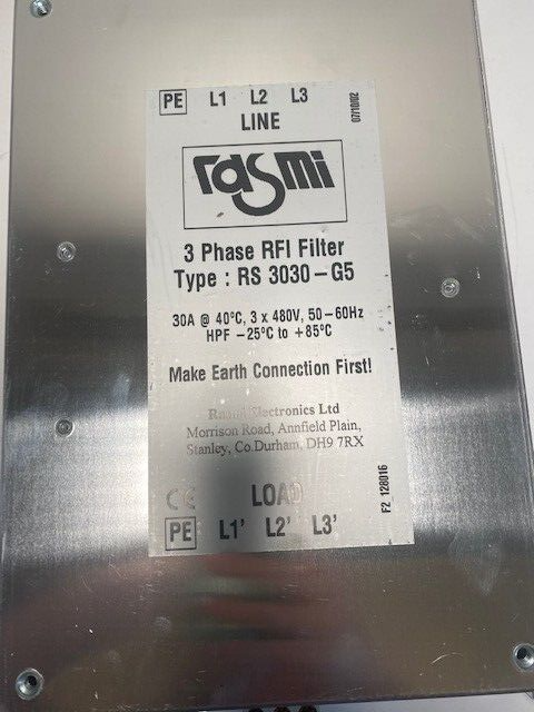 RASMI ELECTRONICS RS 3030-G5 3 PHASE RFI FILTER NEW | eBay