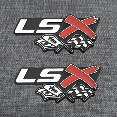 For LSX Flag Emblem Chrome Red 3D Badge Decal -2Pc | eBay