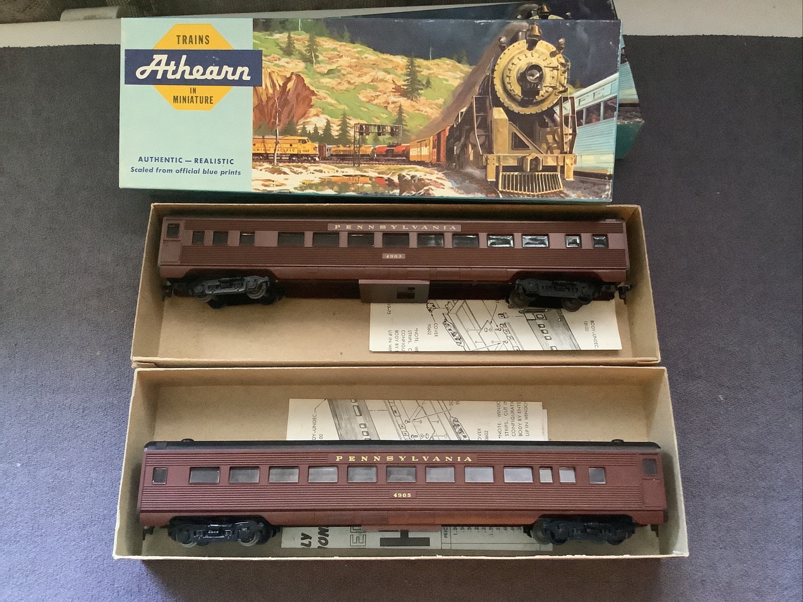 HO Scale Athearn Passenger Coach Pennsylvania, Streamline, #4903&5 ...
