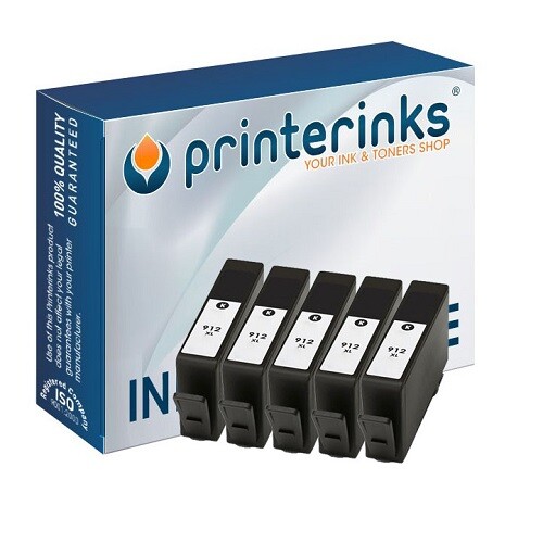 5x 912XL Black Ink Cartridges For HP OfficeJet 8010 8012 8012e 8013 Non ...
