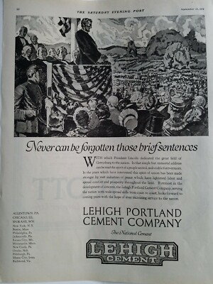 1919 Lehigh Portland Cement Company Abraham Lincoln speech Flags ad | eBay