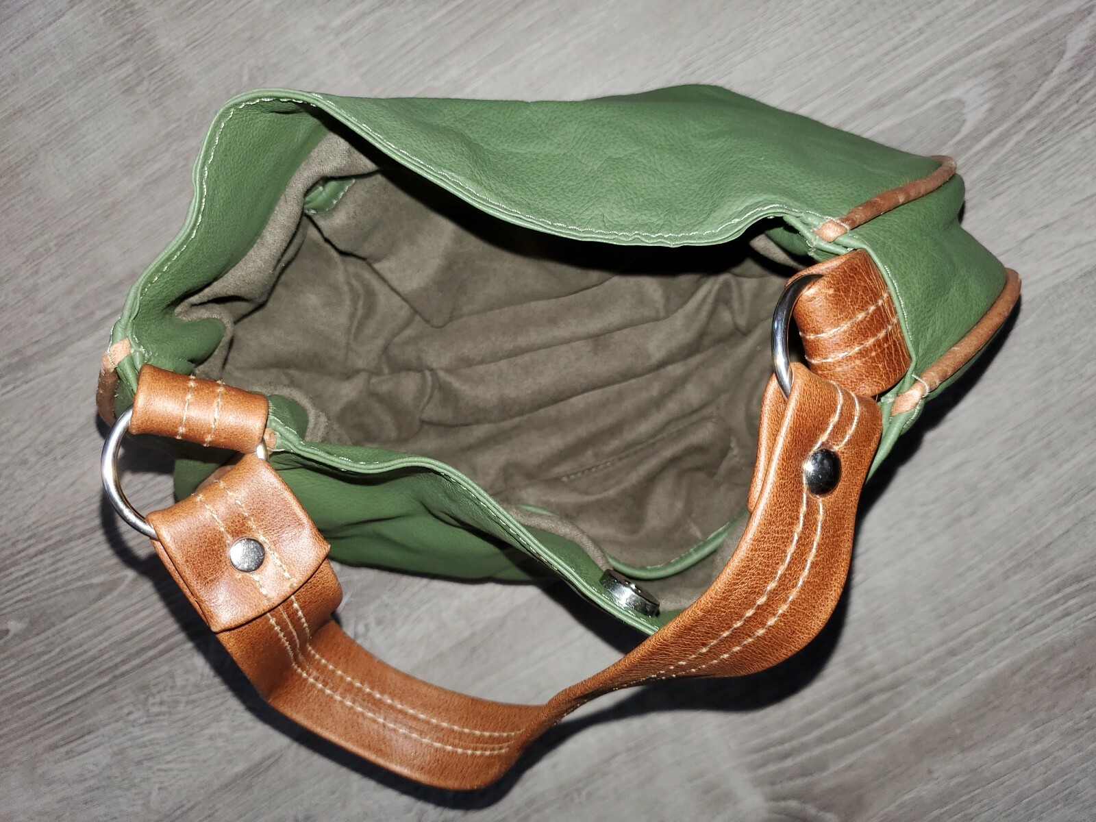 Green Leather Slouchy Hobo Bag, Handmade Rustic Women Hobos Purses ...