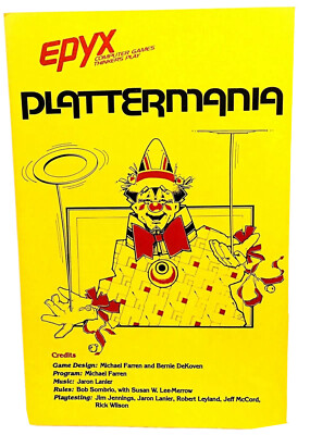 Epyx Plattermania Video Game Instruction Guide Pamphlet Atari ~ Manual ...