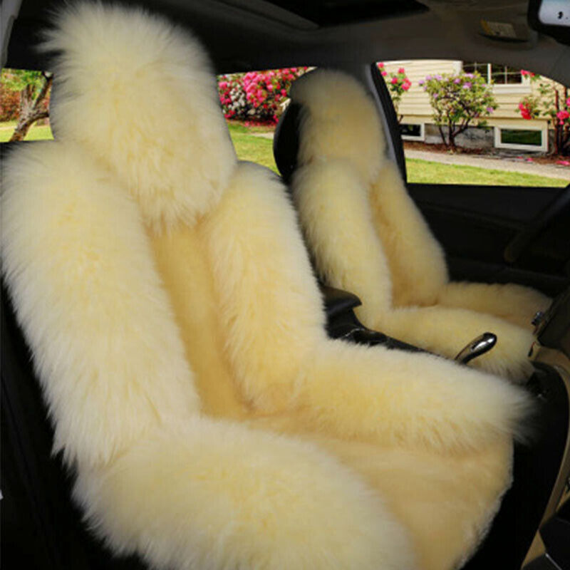 Simulation Australian Sheepskin Fur Car Front Seat Cover Cushion Mat ...