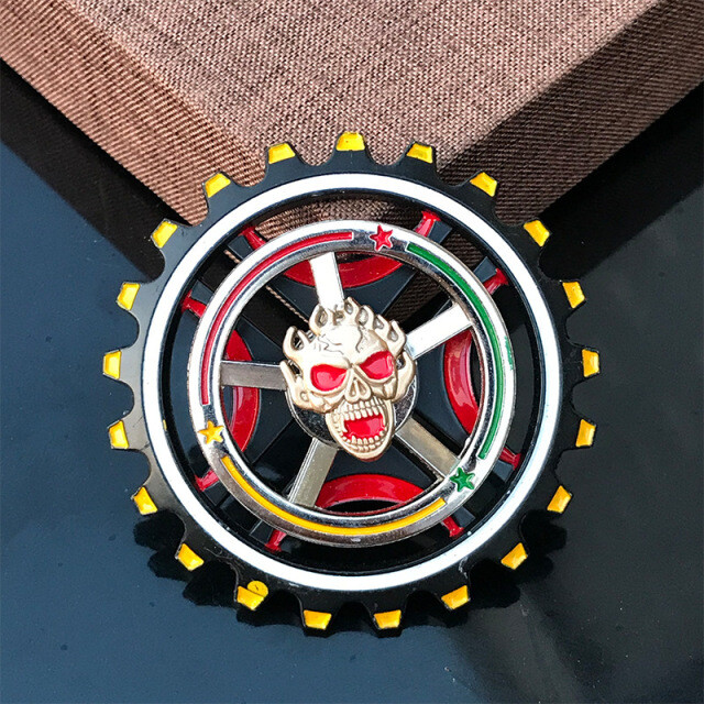 Skull Wheel Metal Fidget Spinner Finger Hand Spin Toy Large Spinning ...