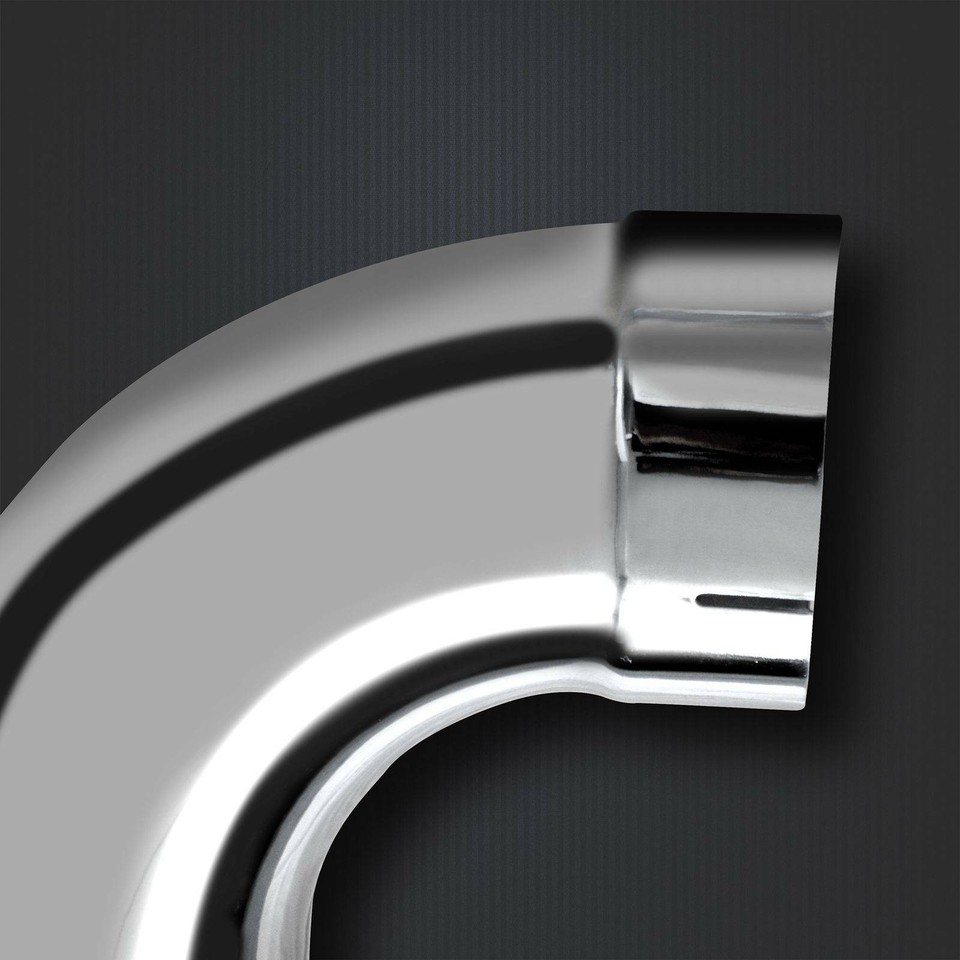 90 Degree Chrome 5 inch ID/OD Exhaust Elbow Pipe - 10 inch Arms Truck ...