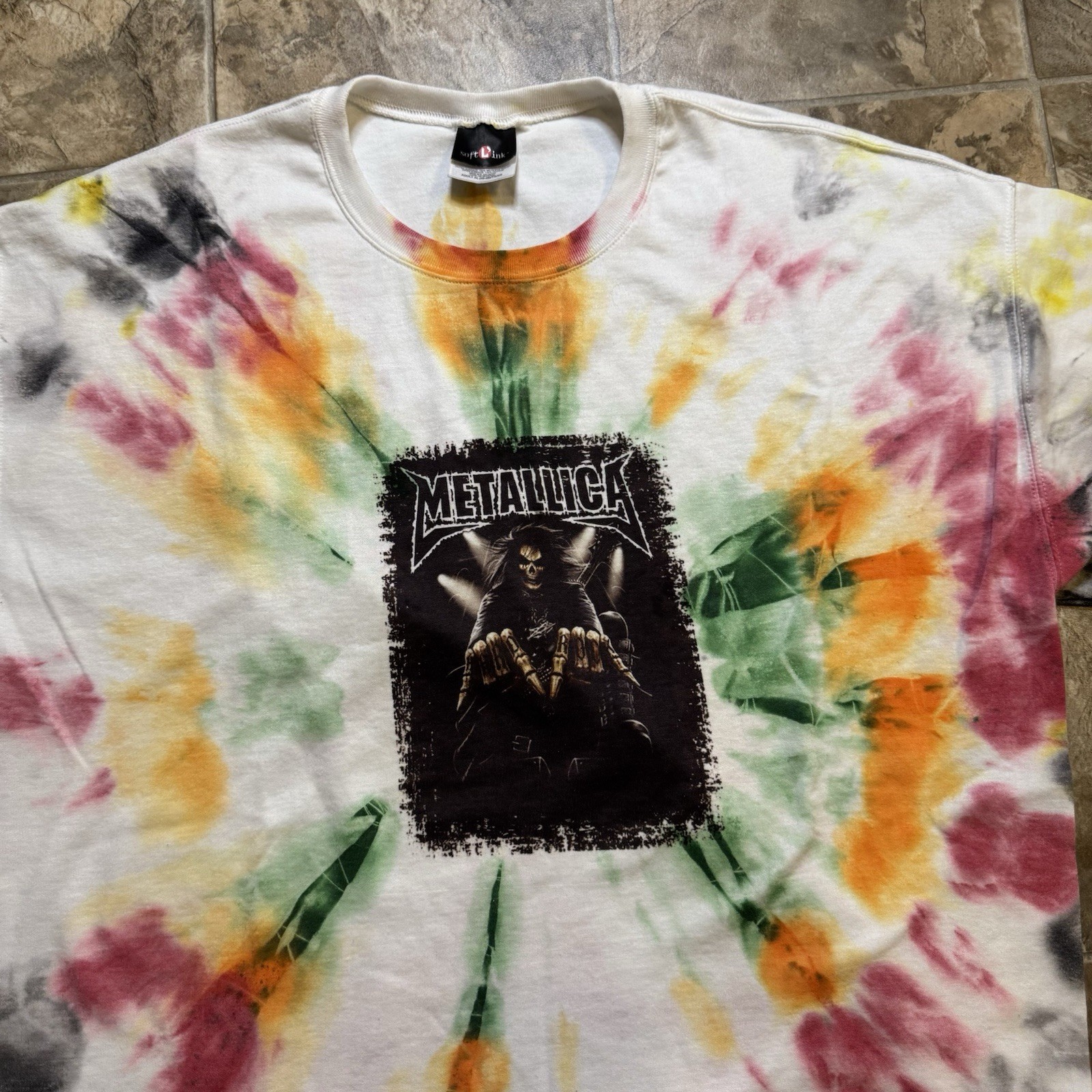Vintage 2000s Metallica Band Tee Bootleg Tie Dye XL 2… - Gem