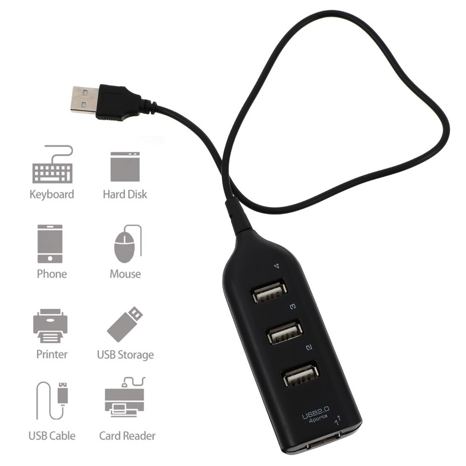 1Pc USB Hub USB Extension Device 4-Port USB 2.0 Hub USB Extender Hub ...