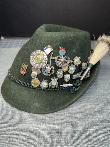 Vintage Tyrolean Gamsbart Hat, Bavarian Hat w/ Pins, West Germany | eBay