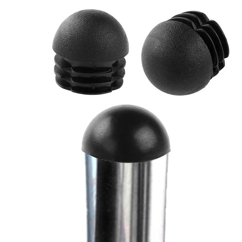 12 Pcs Black Furniture Round Pipe Plug Plastic Table Chair Leg Tube ...