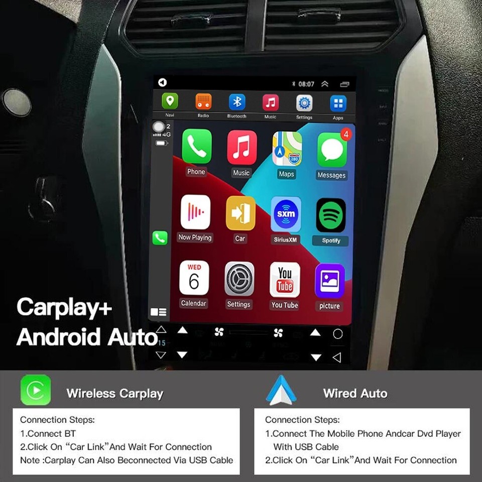 12.1" Tesla Style Car Radio Stereo For Ford Explorer 2011-2019 Android ...