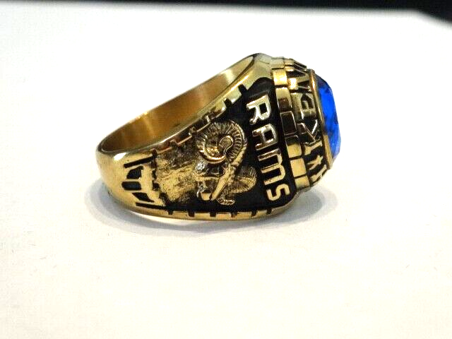 Vintage Gold Lance Kennedy High School Blue Spinel Stone YLTM Gold ...