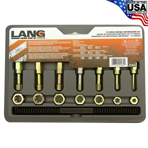 Lang Metric Rethreading Tap Die File Set Thread Restore 15pc Made in ...