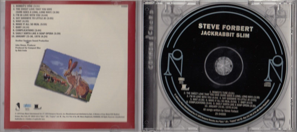 Steve Forbert - Jackrabbit Slim (CD, Sep-1996, Columbia (USA)) HYPE ...