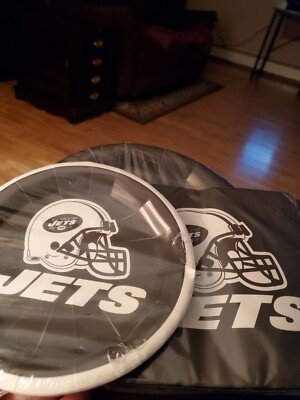 New NEW YORK JETS NFL Party Pack Includes Large Plates & Small Plates ...