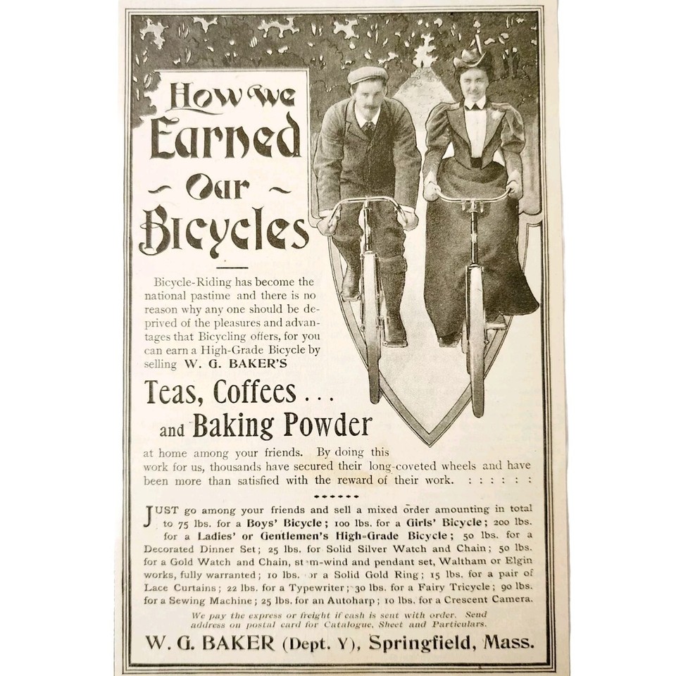 Baker Teas Spices Bicycles 1897 Advertisement Victorian Bikes Baking ...