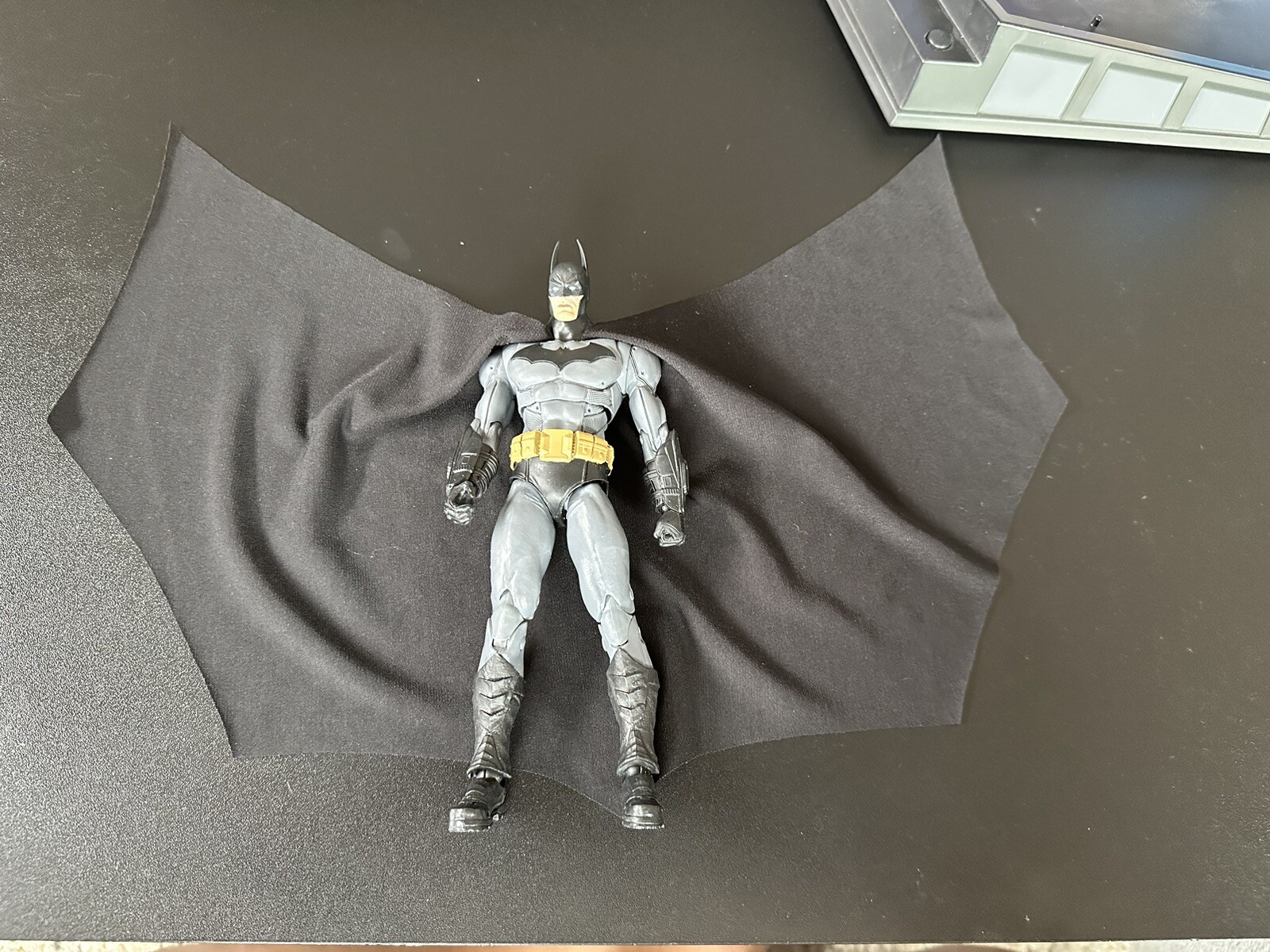 Custom BATMAN ARKHAM CITY Cloth Cape For 1:12 Figure Mcfarlane Cape ...